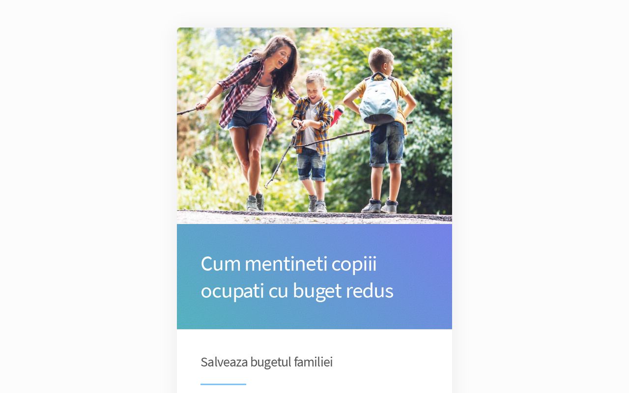 Cum mentineti copiii ocupati cu buget redus